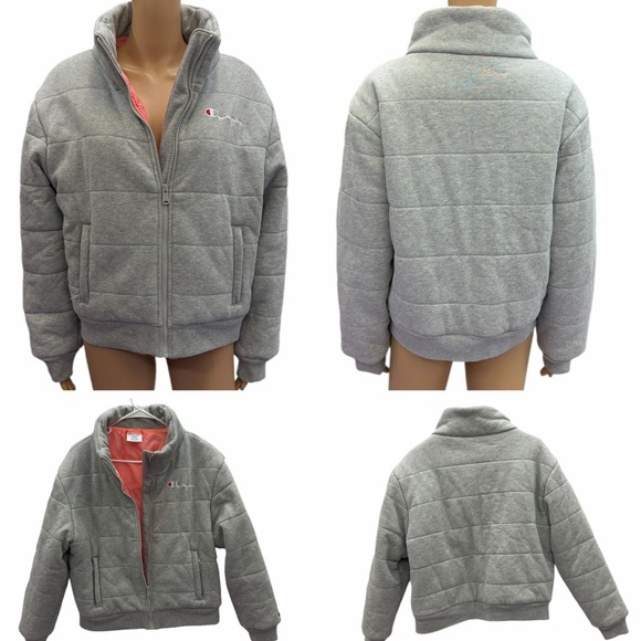 Champion | Jackets & Coats | Champion Reverse Weave Gray Quilted Puffer ...
